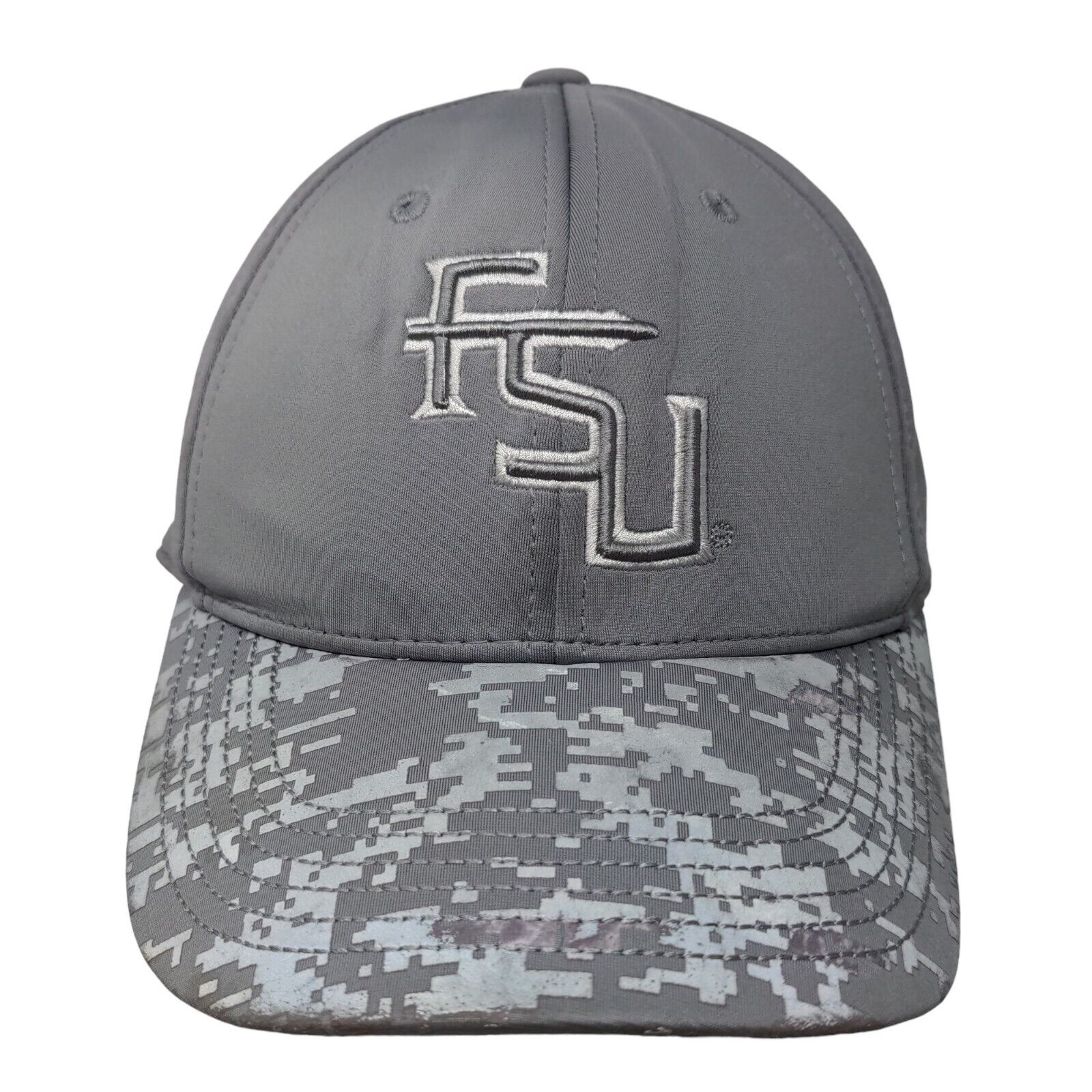Top of the World Men's Fitted Hat Gray Camo Florida State University L ...