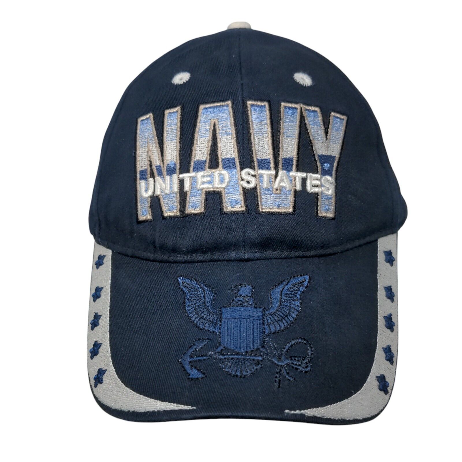 United States Navy Slideback Hat Blue OSFM Embroidered Eagle Crest ...