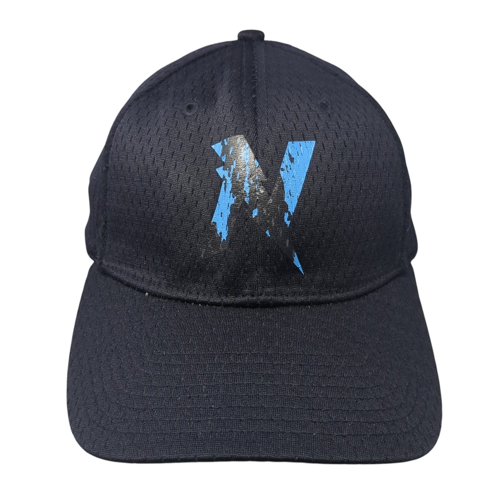 Richardson Fitted Hat Blue Medium Graphic Logo Stretch 6 Panel Outdoor ...