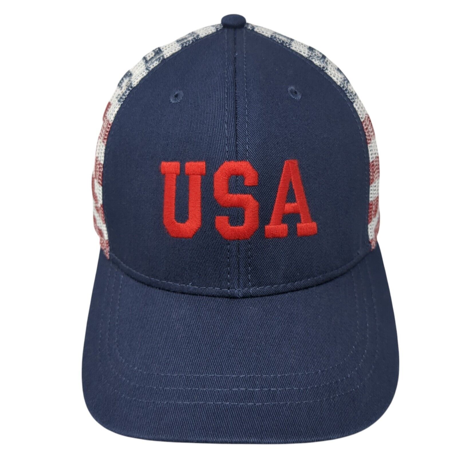 USA Snapback Trucker Hat Multi OS Adjustable Mesh Back Patriotic Stars ...