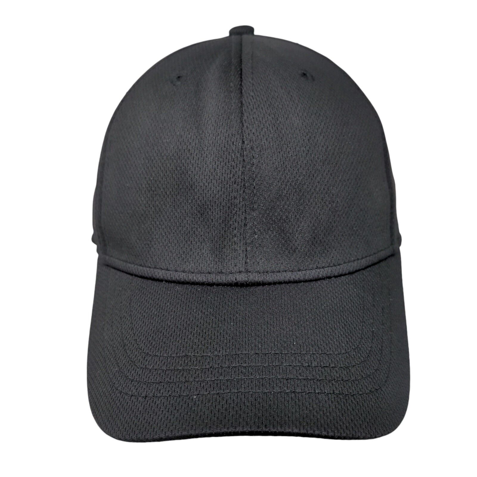 Athletic Works Fitted Hat Solid Black S/M 6 Panel Vent Holes Blank ...