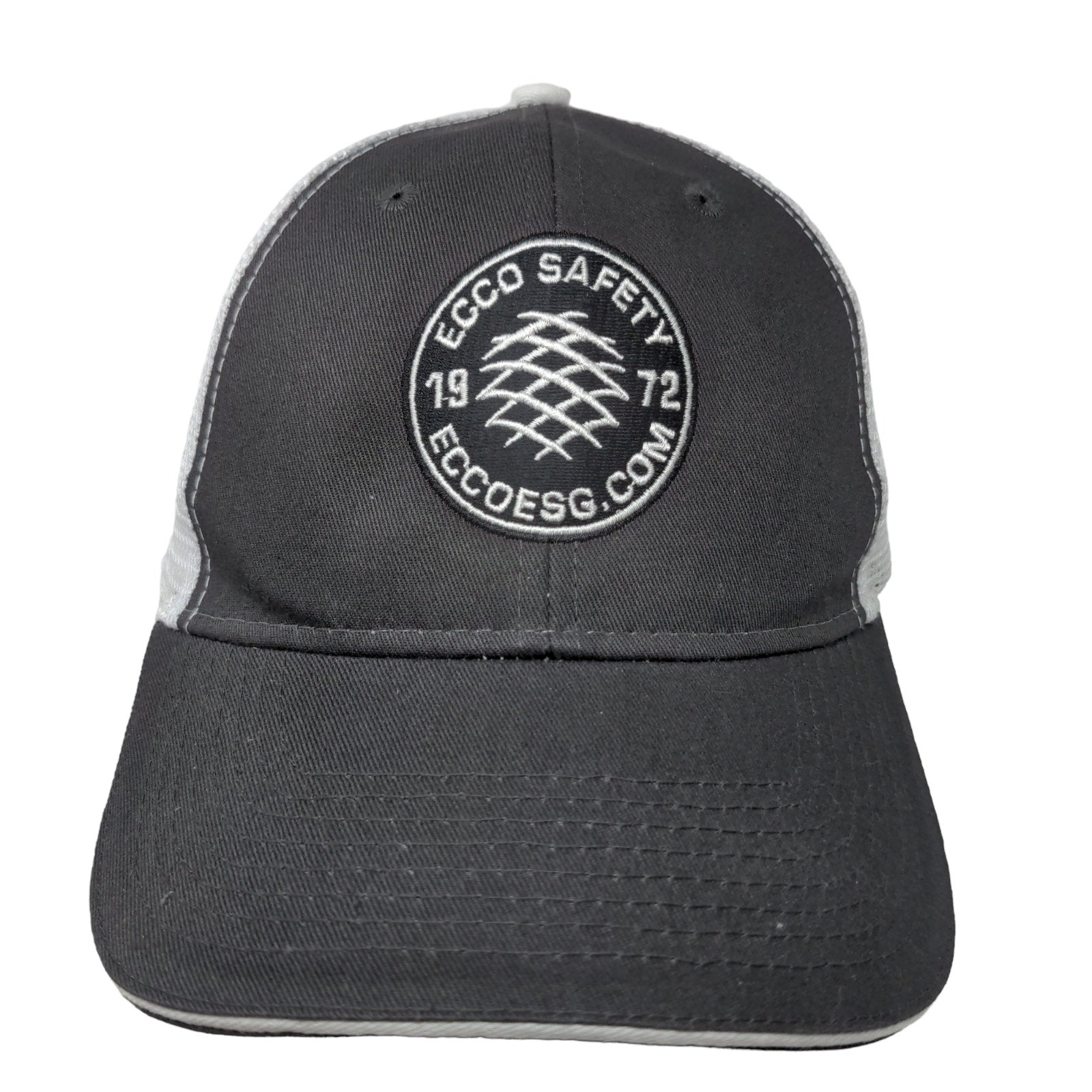 Eco ESG Men's Strapback Mesh Back Hat Gray White Adjustable Eco Safety ...